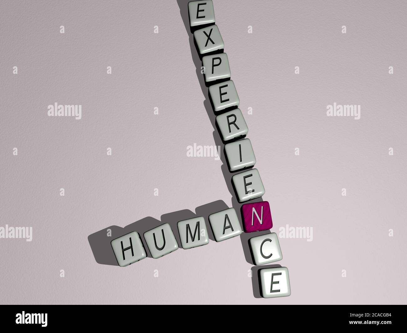 human experience combined by dice letters and color crossing for the ...