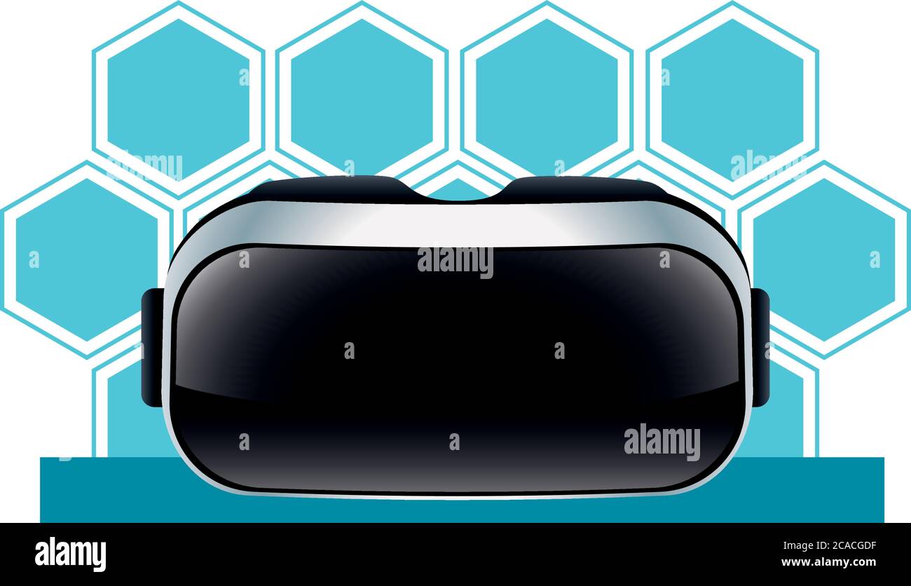 reality virtual mask technology accessory with lights vector ...