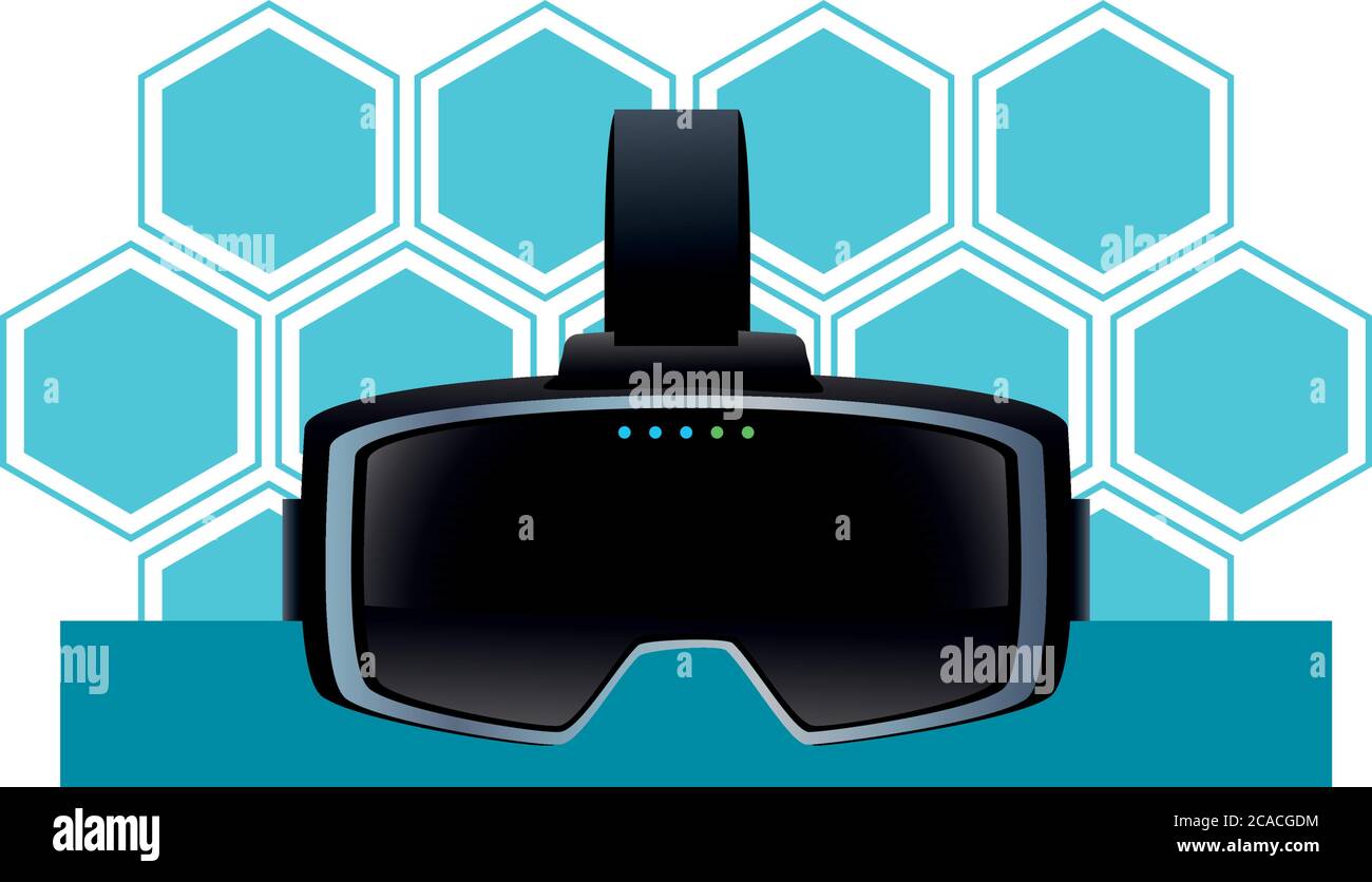 reality virtual mask technology accessory with lights vector ...