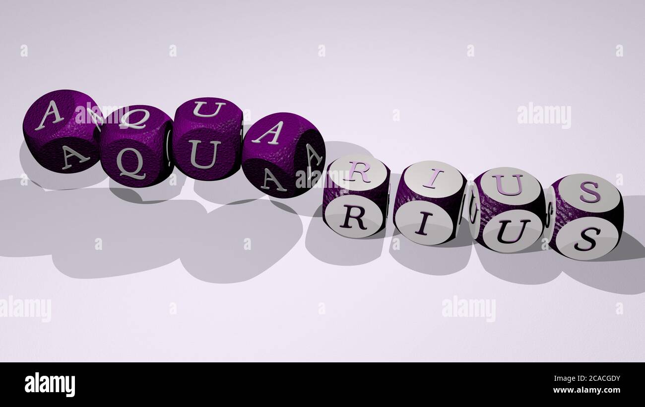 aquarius combined by dice letters and color crossing for the related ...