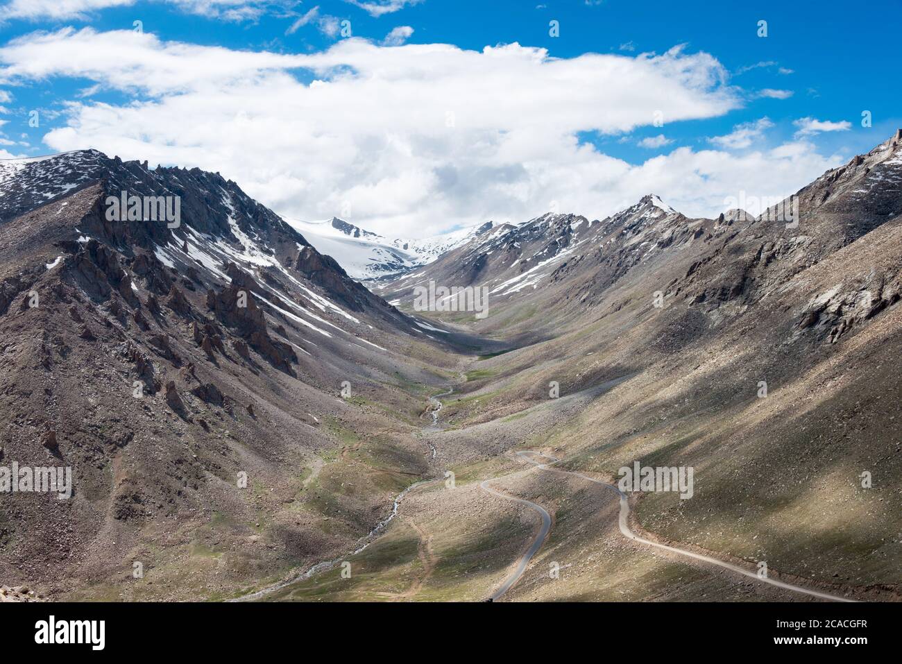 Ladakh, India - Beautiful scenic view from Between Khardung La Pass ...