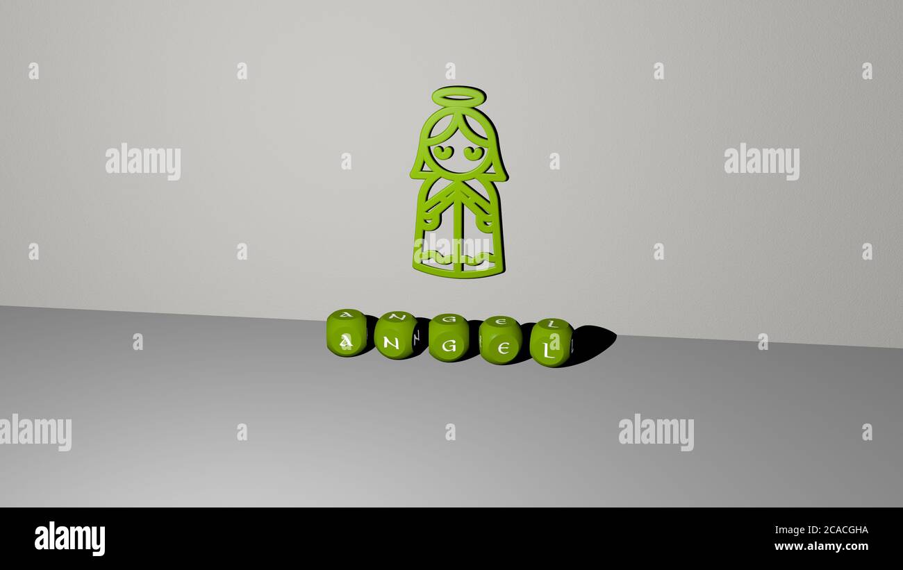 3D graphical image of angel vertically along with text built by ...