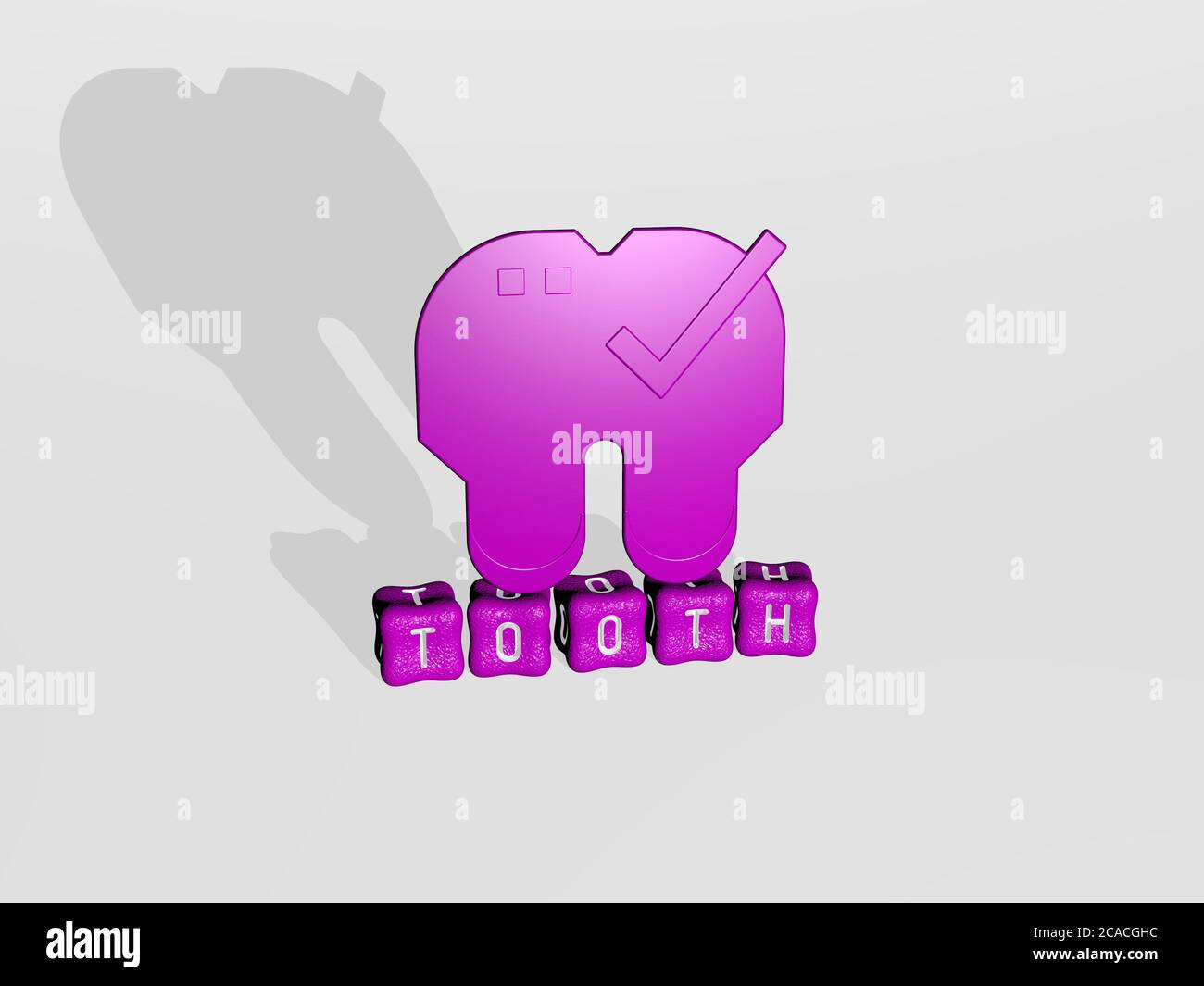 3D graphical image of TOOTH vertically along with text built by ...
