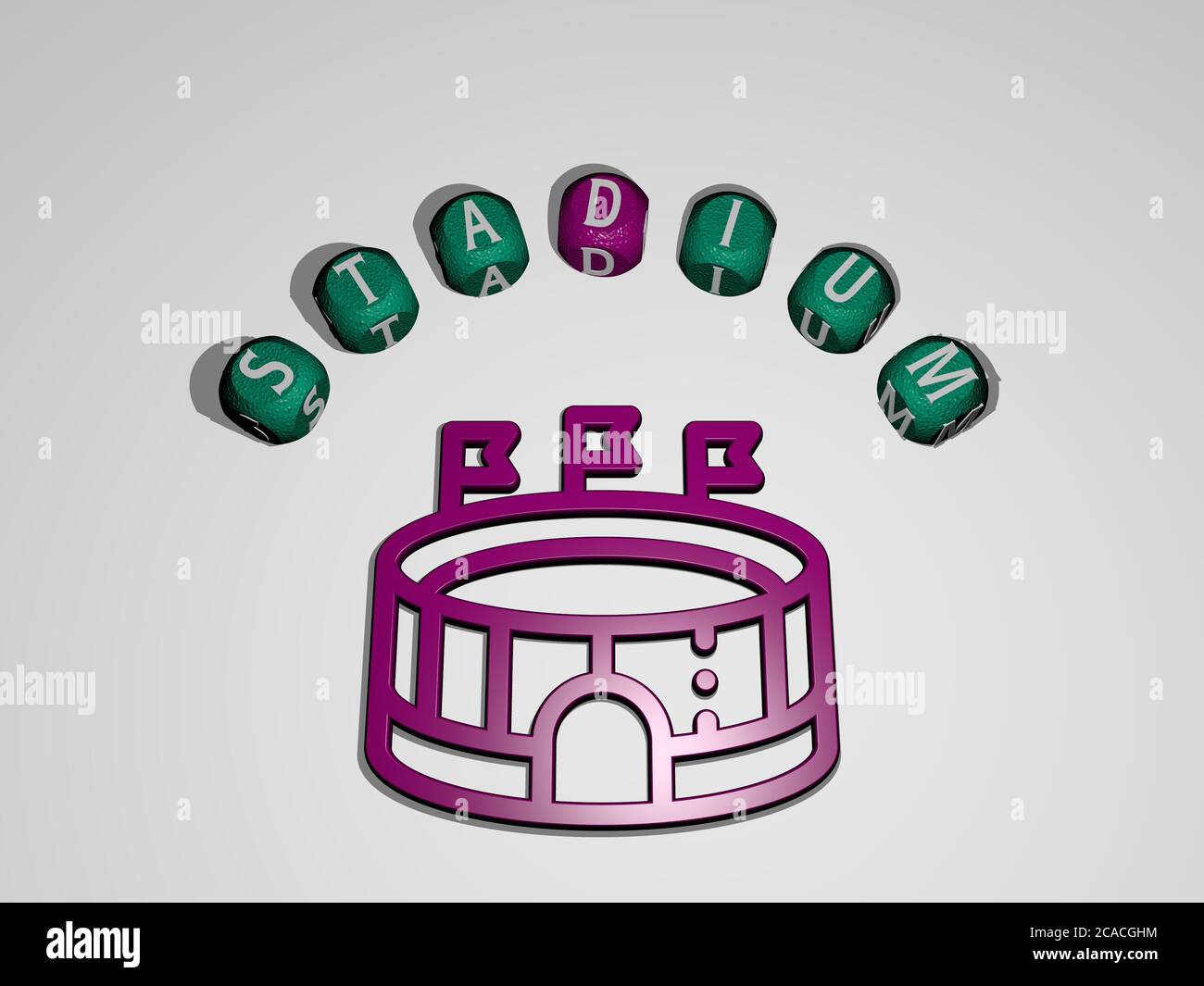 3D illustration of STADIUM graphics and text around the icon made by ...