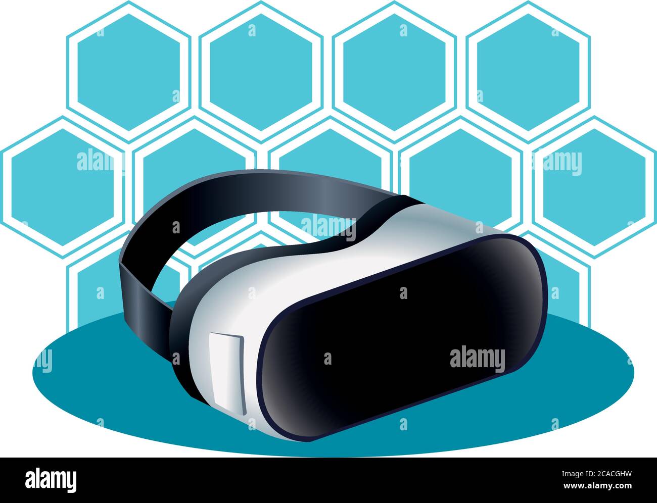 reality virtual mask technology accessory with lights vector ...