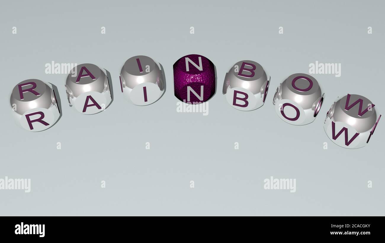 rainbow combined by dice letters and color crossing for the related ...