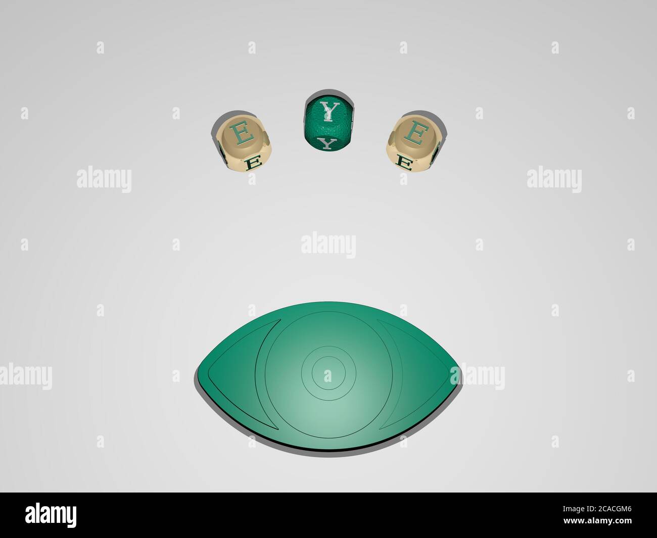 3D illustration of EYE graphics and text around the icon made by ...