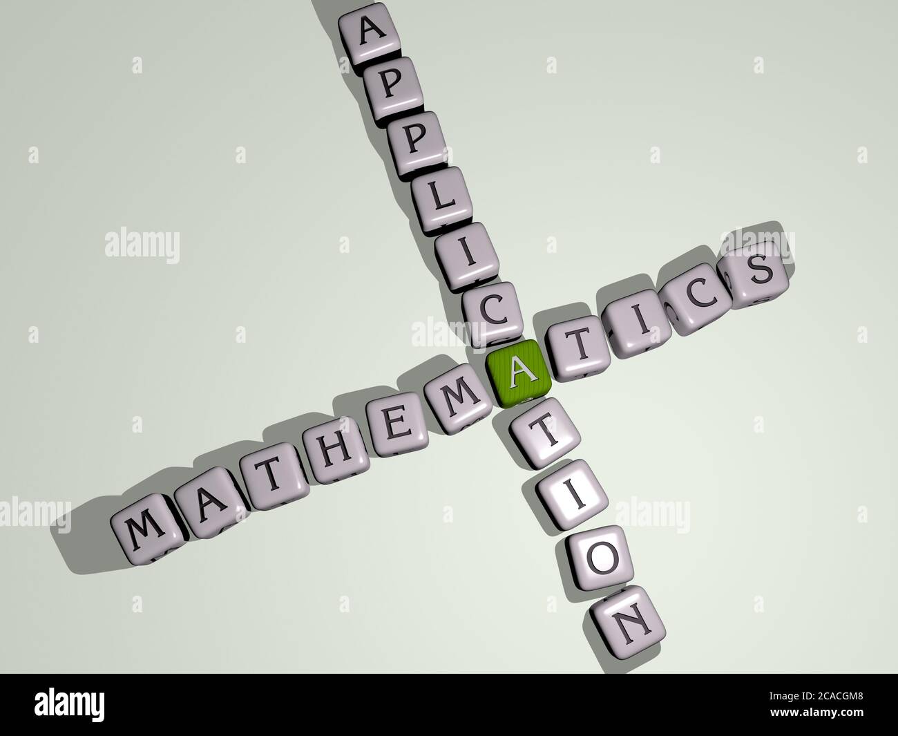 combination of mathematics application built by cubic letters from the ...
