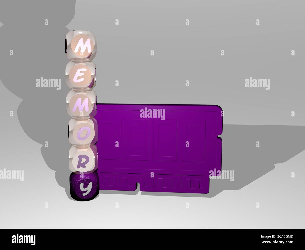 3D illustration of memory graphics and text around the icon made by ...