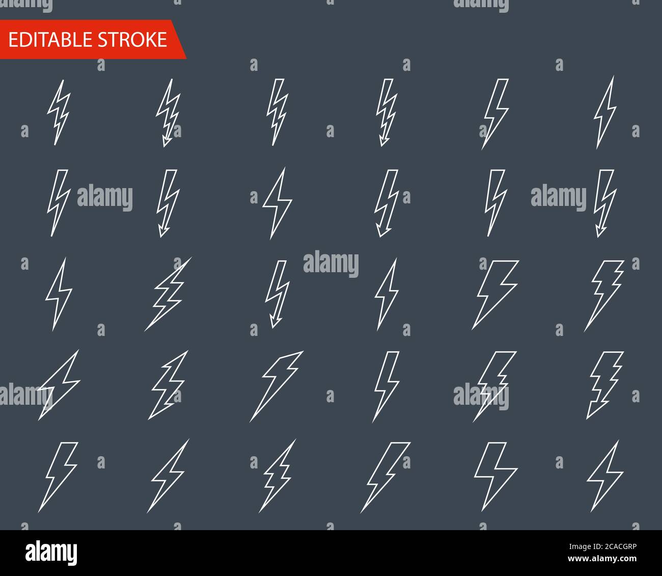 Lightning bolt power icons hi-res stock photography and images - Alamy