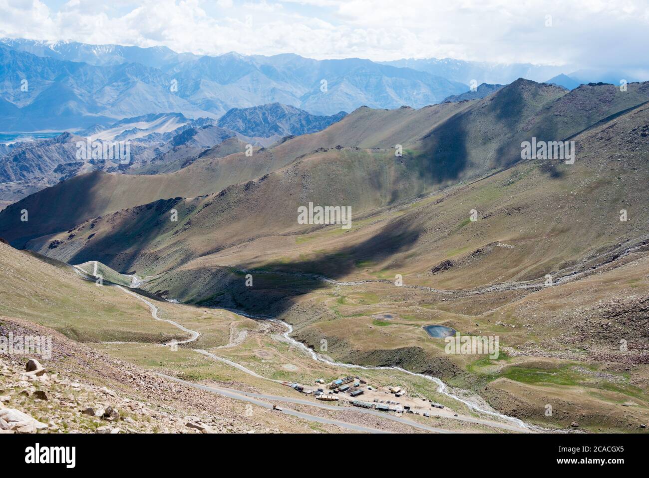 Ladakh, India - Beautiful scenic view from Between Khardung La Pass ...
