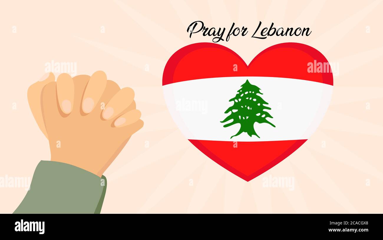 Pray for Lebanon, Help Lebanon and Save Lebanon concept. Lebanon flag ...