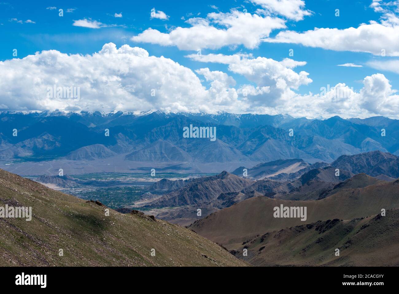 Ladakh, India - Beautiful scenic view from Between Khardung La Pass ...