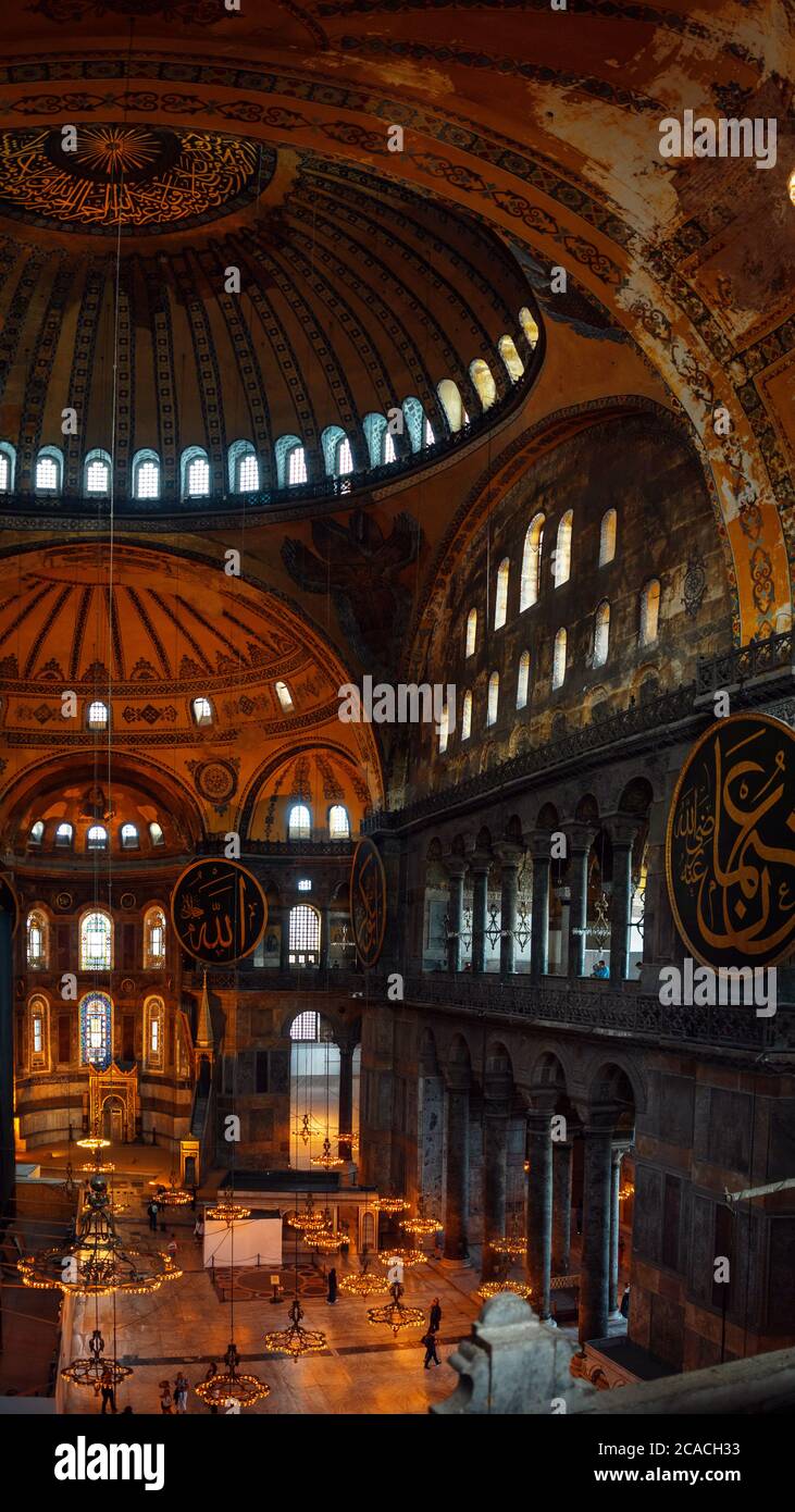 ISTANBUL, TURKEY - SEPTEMBER 21, 2019: Interior of Hagia Sophia in ...