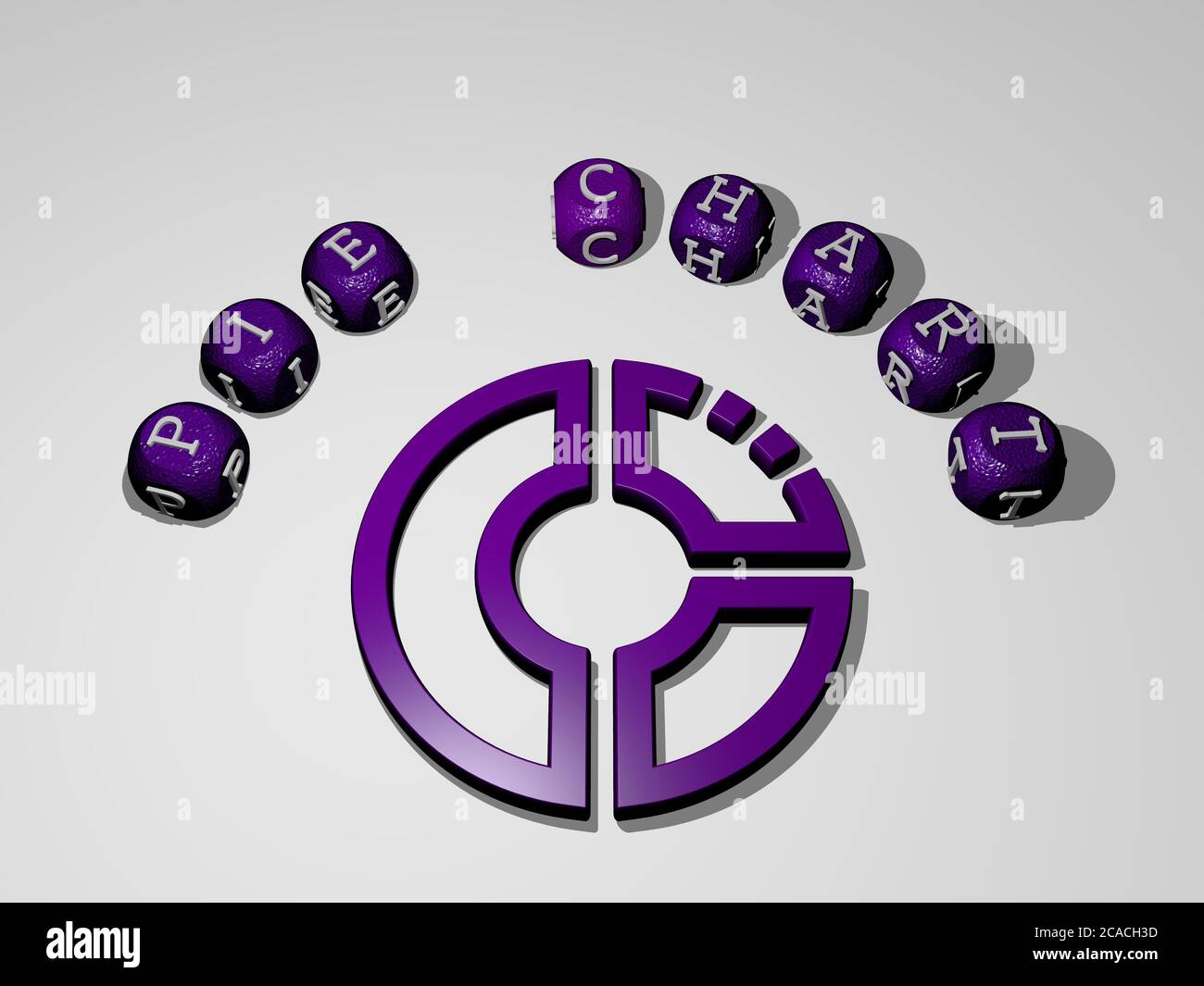 3D illustration of pie chart graphics and text around the icon made by ...
