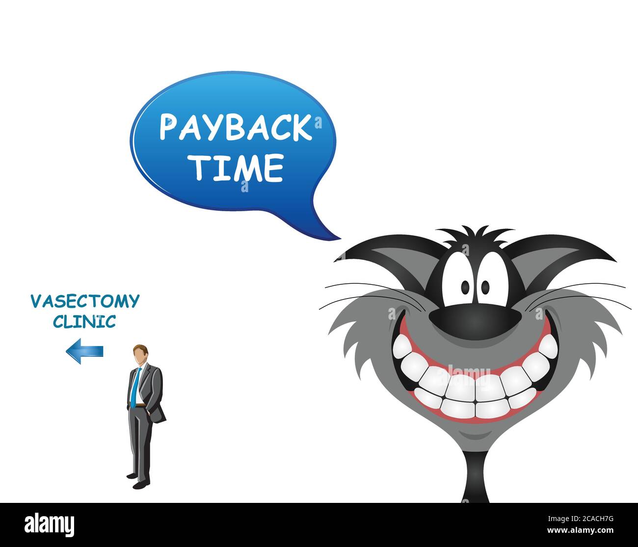 Comical male neutered cat payback time as his owner visits the clinic ...