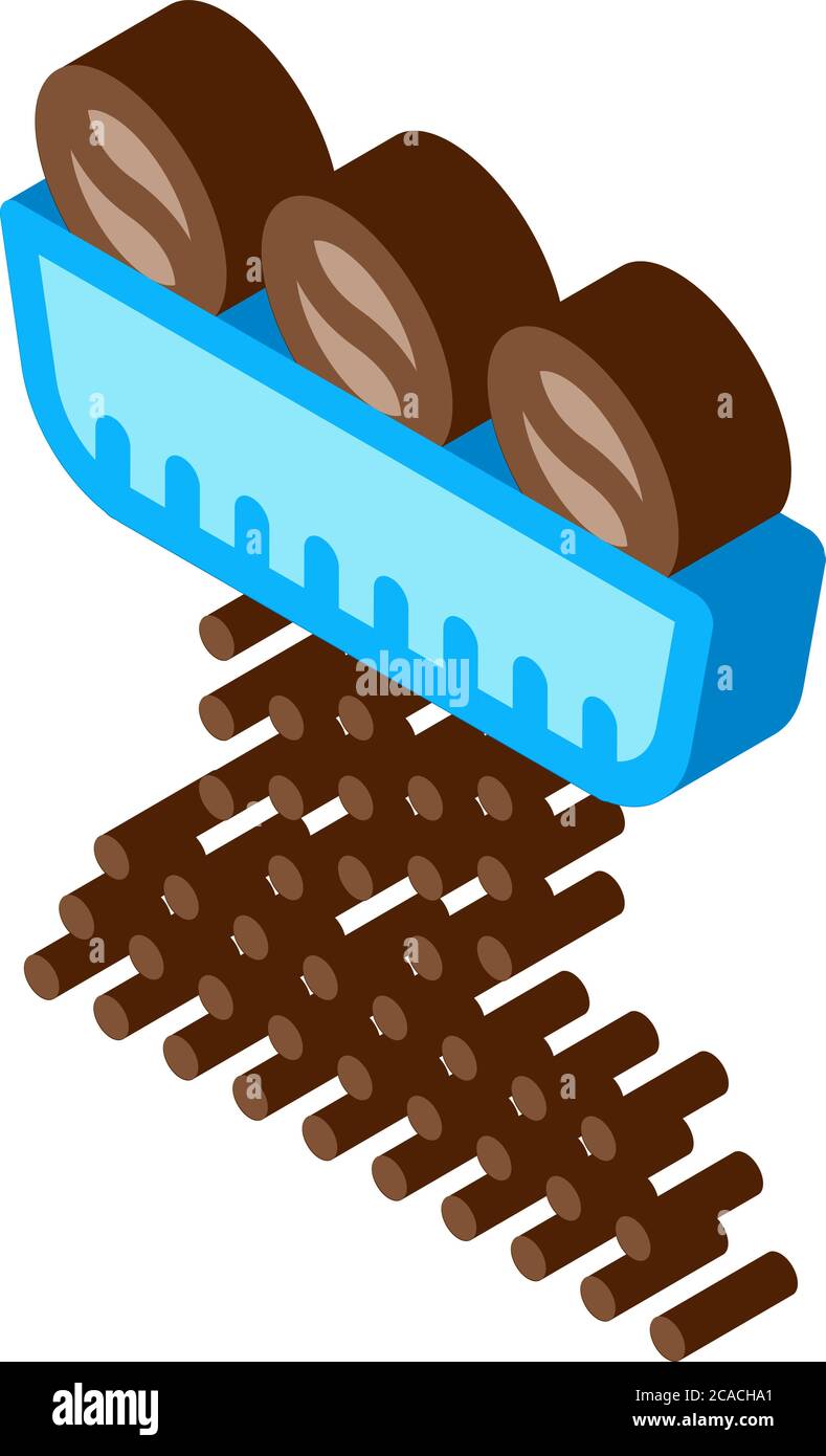 coffee beans grinding isometric icon vector illustration Stock Vector ...