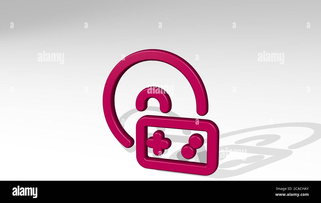 video game disk controller stand with shadow. 3D illustration of ...