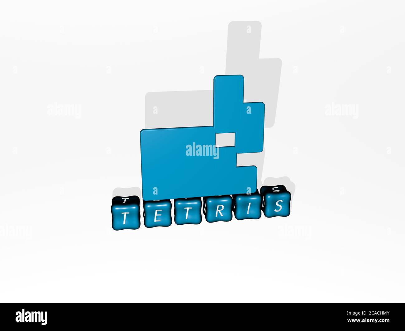 3D graphical image of TETRIS vertically along with text built by ...