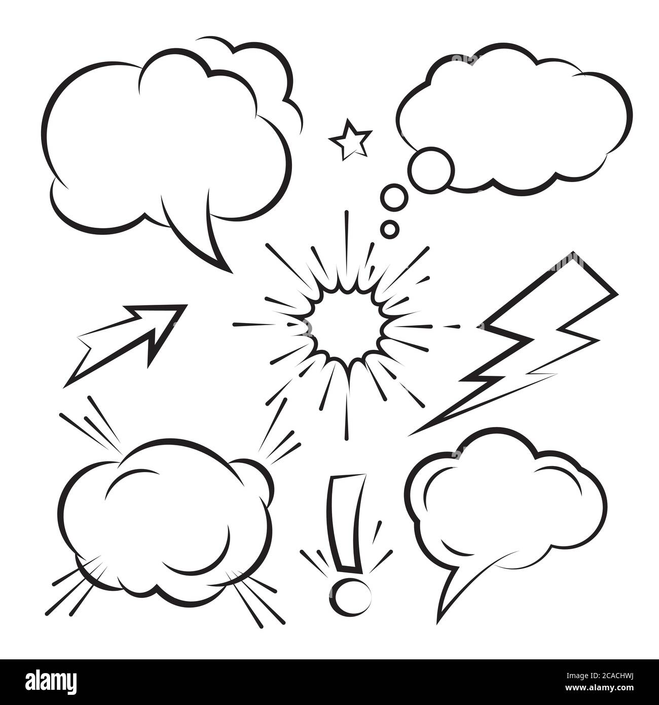 Cloud Comic Book Design Element Vector Illustration Stock Vector Image ...