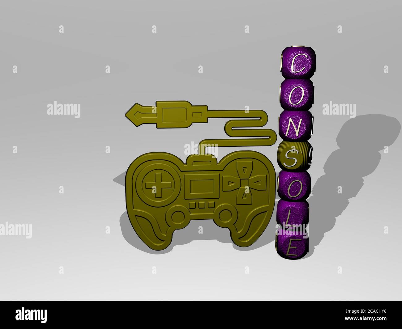 3D graphical image of CONSOLE vertically along with text built around ...