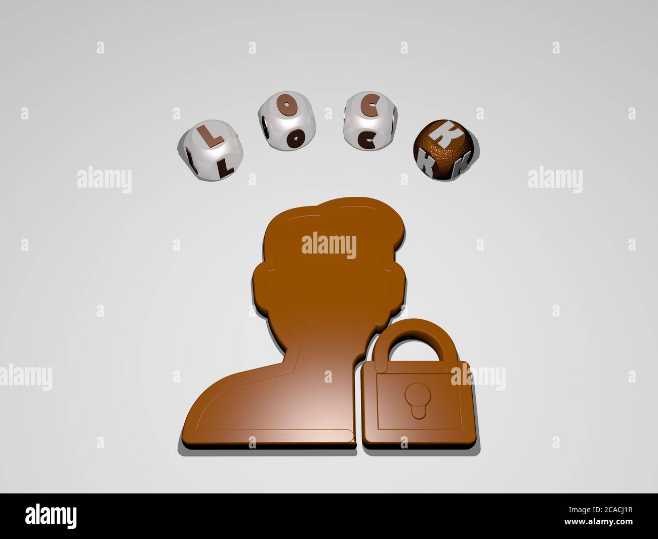 3D graphical image of lock vertically along with text built around the ...