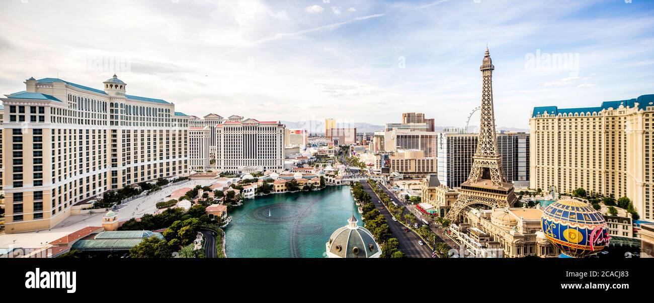 Panorama of the Strip, Las Vegas, Nevada, USA Stock Photo - Alamy
