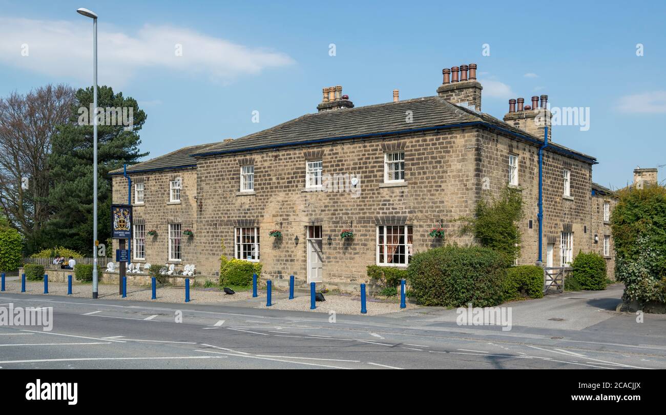 Sunny spring view of the Harewood Arms Hotel, a Georgian coaching Inn ...
