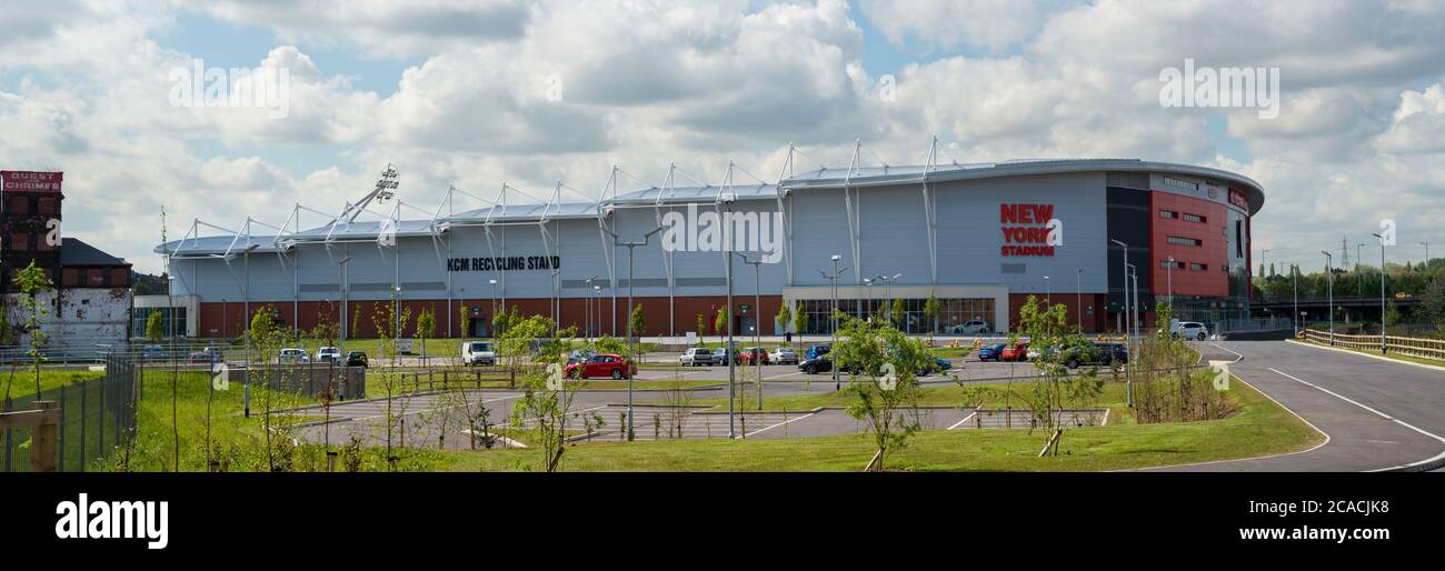 Panoramic view of the exterior of the AESSEAL New York Stadium, the ...