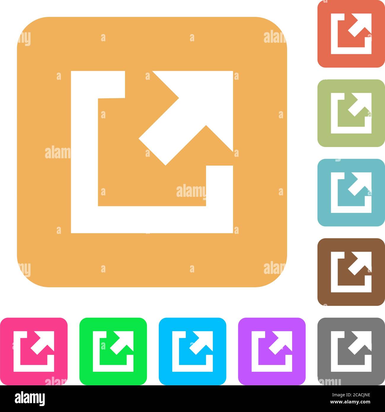 External link flat icons on rounded square vivid color backgrounds ...