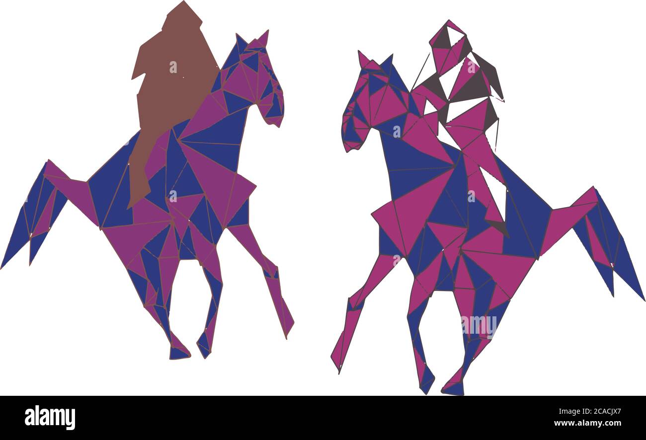 Horse rider vector polygon art Stock Vector Image & Art - Alamy