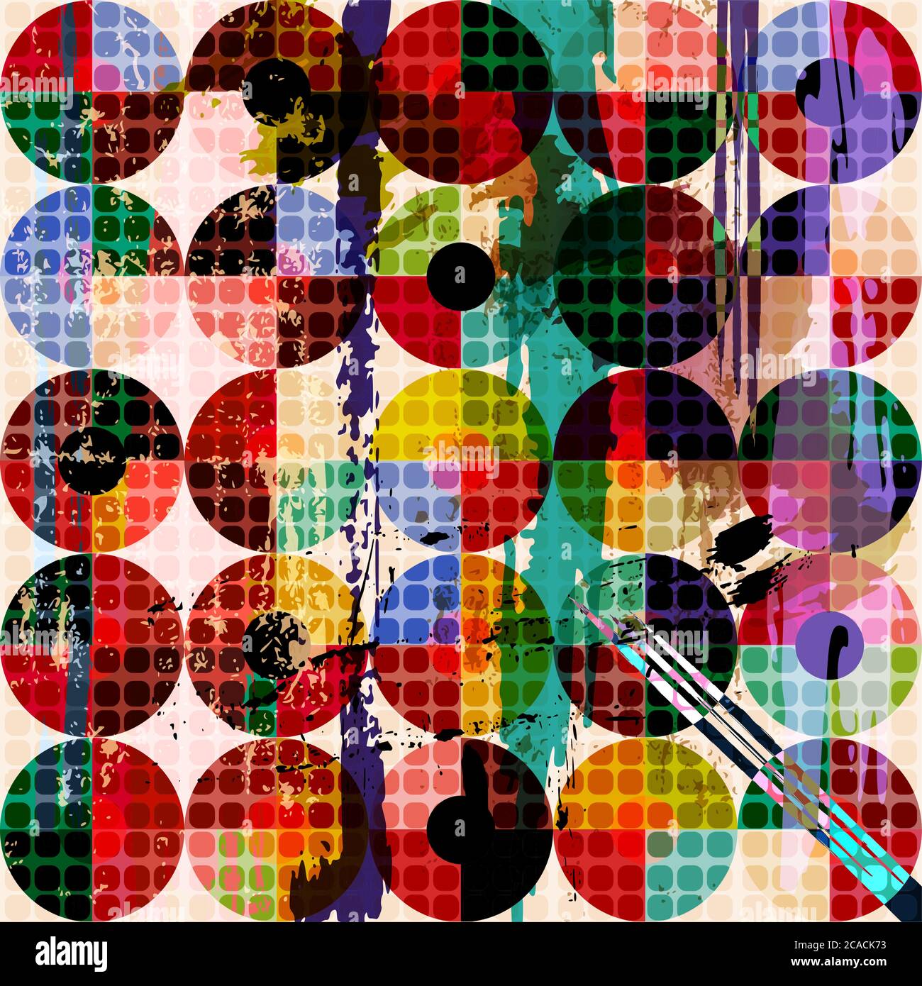 abstract geometric pattern background, retro/vintage style, with ...