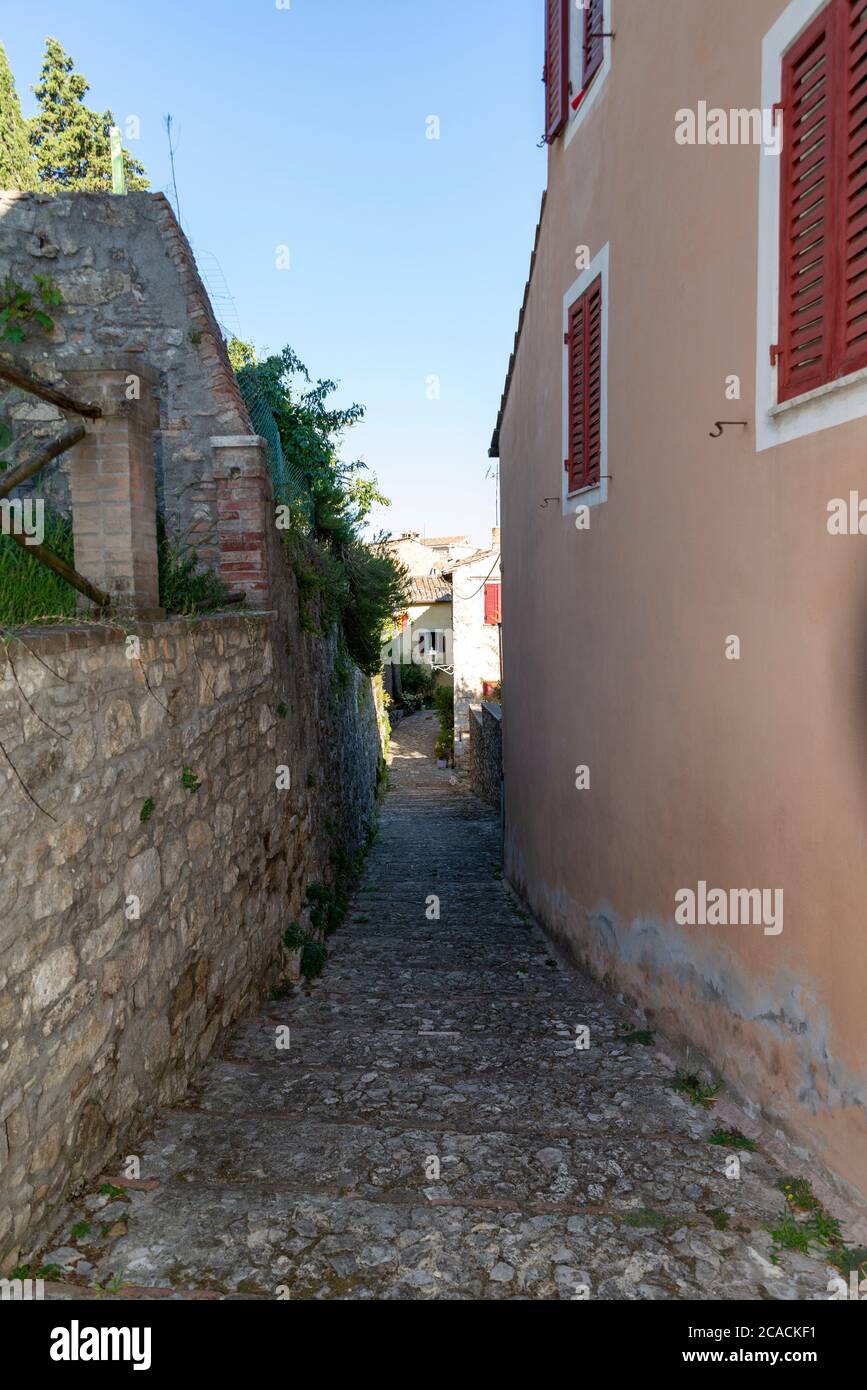 amelia,italy august 05 2020:architecture of streets and buildings in ...