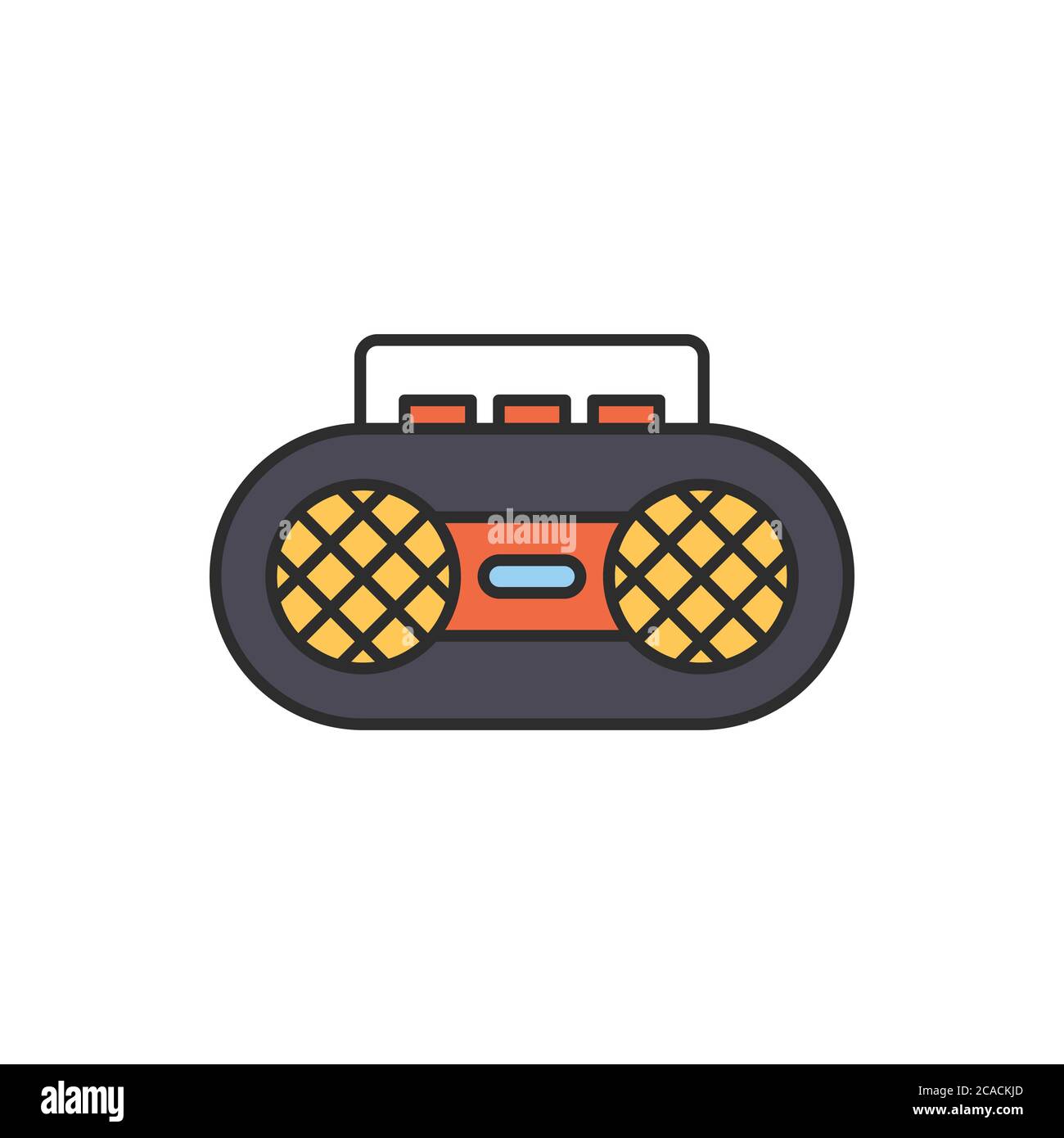 Retro cassette tape recorder vector icon symbol isolated on white ...