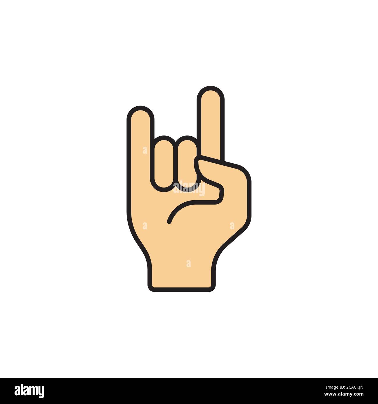 Rock and roll hand vector icon symbol isolated on white background ...