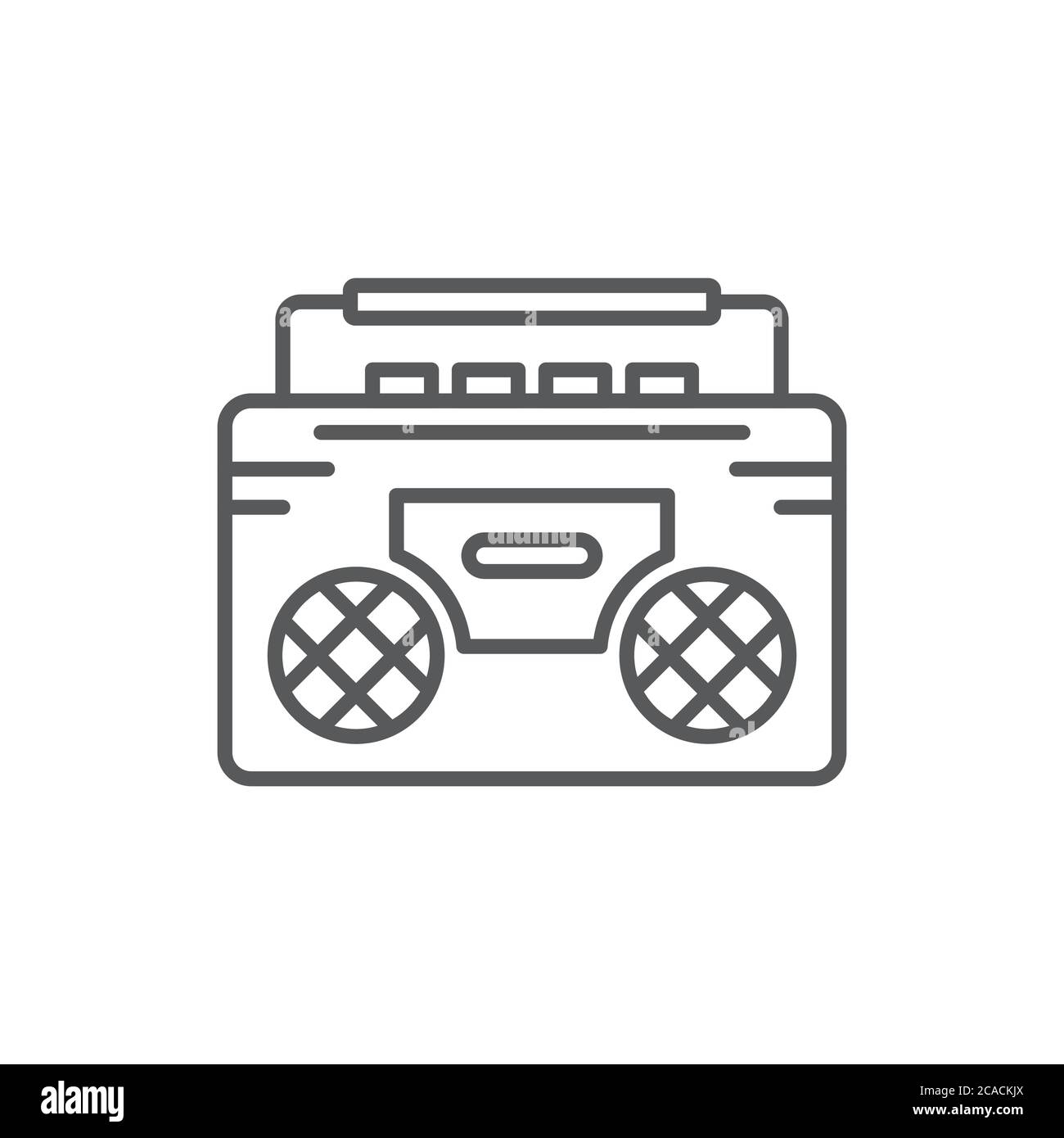 Retro cassette tape recorder vector icon symbol isolated on white ...