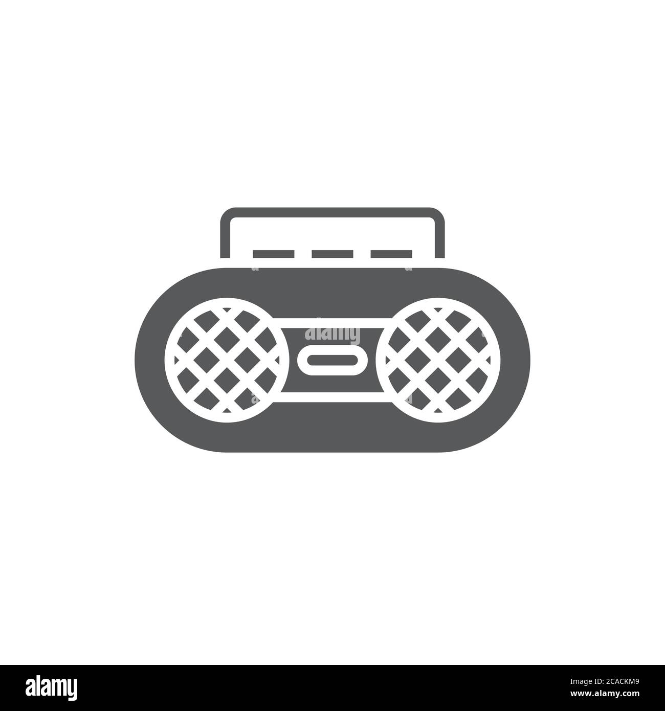 Retro cassette tape recorder vector icon symbol isolated on white ...