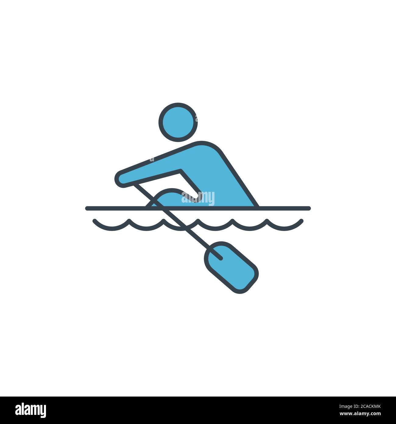 Rowing sport training vector icon symbol isolated on white background ...
