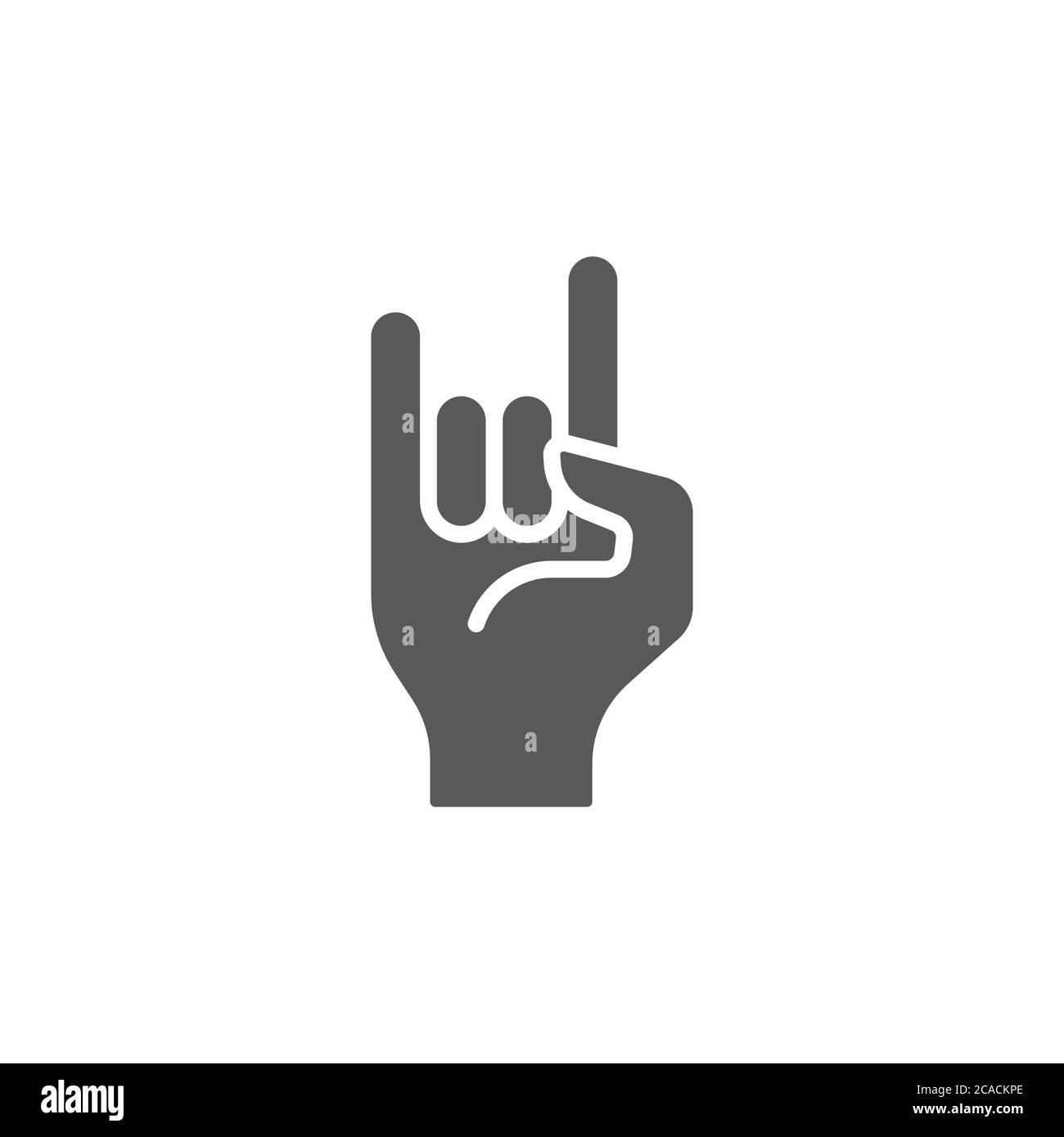 Rock and roll hand vector icon symbol isolated on white background ...