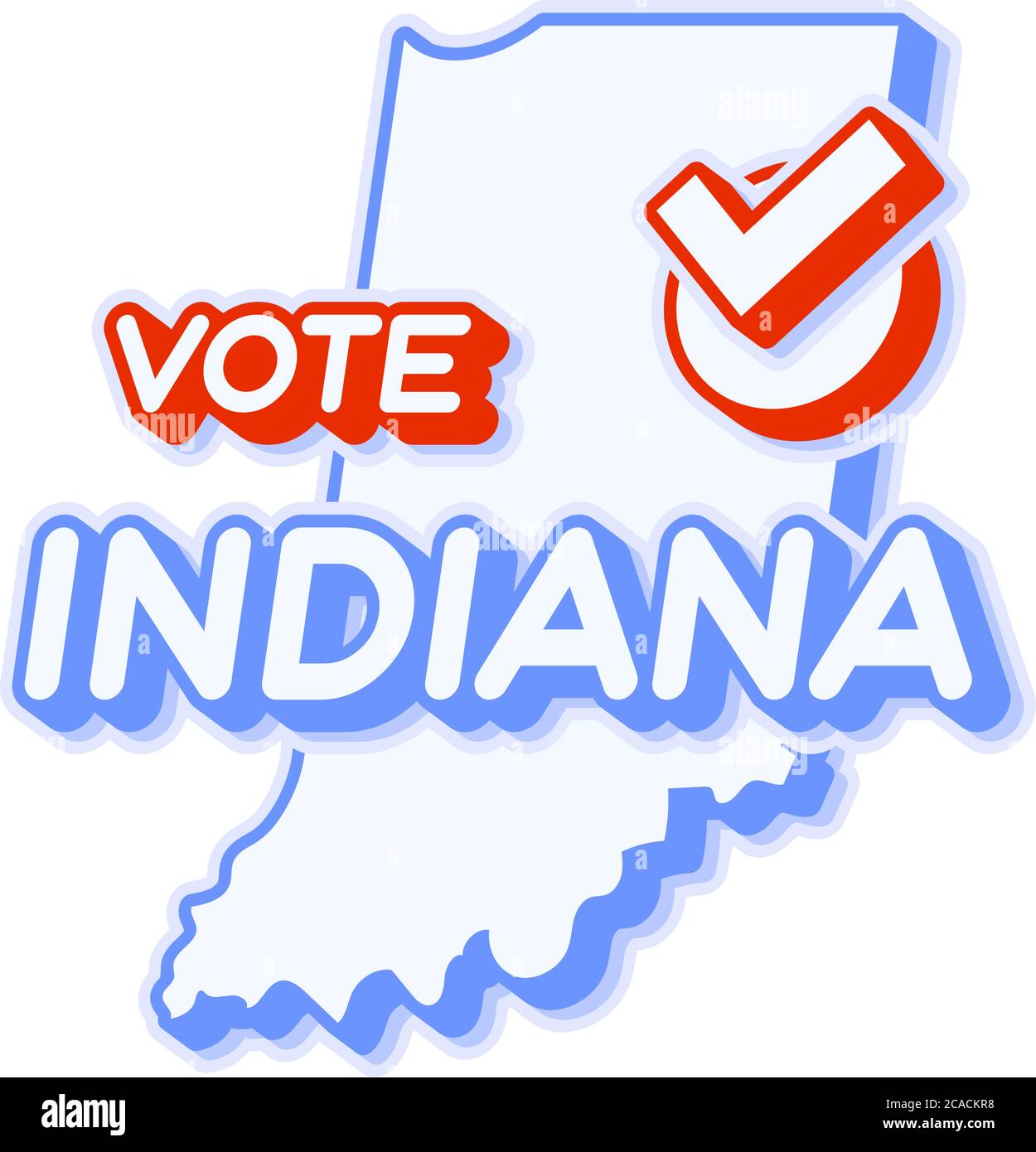 Presidential vote in Indiana USA 2020 vector illustration. State map ...