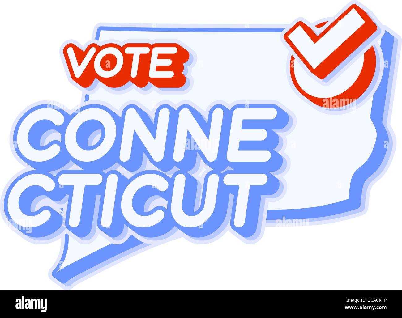 Presidential vote in Connecticut USA 2020 vector illustration. State ...