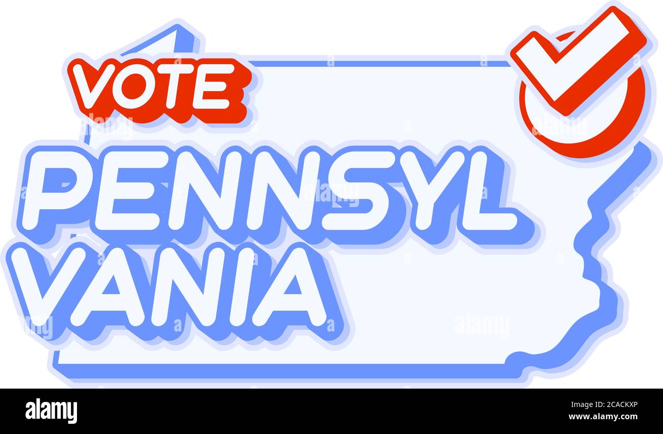 Presidential vote in Pennsylvania USA 2020 vector illustration. State ...