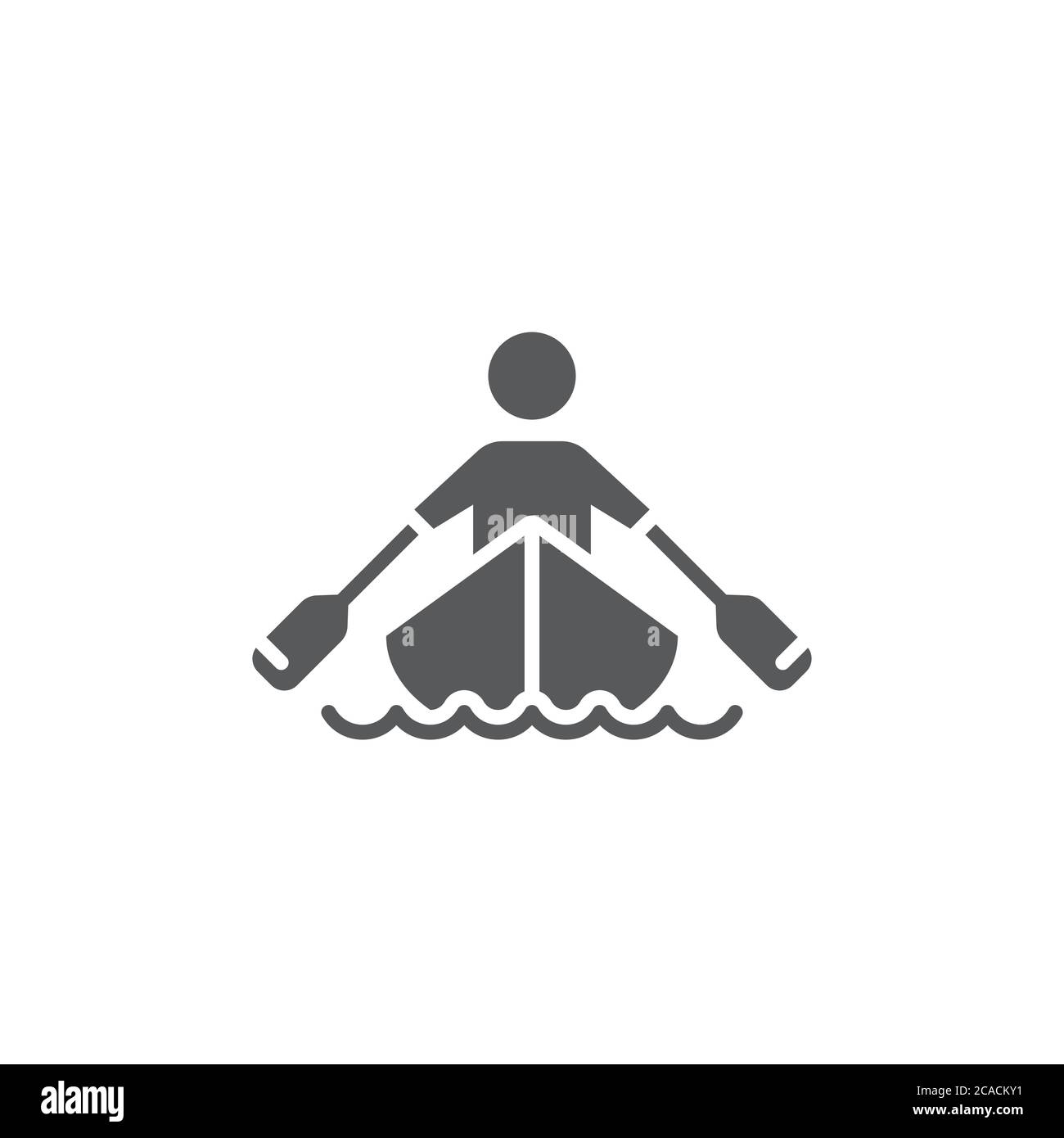 Rowing sport training vector icon symbol isolated on white background ...