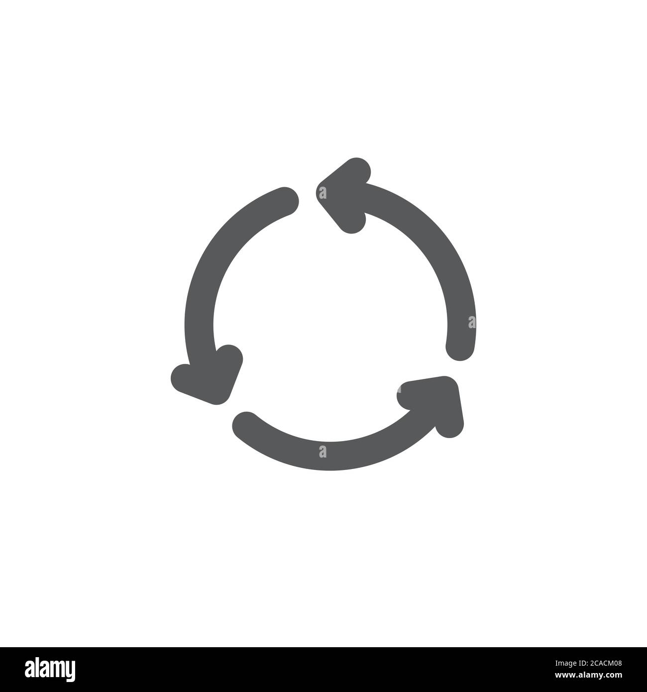 Three arrows cycle vector icon symbol isolated on white background ...