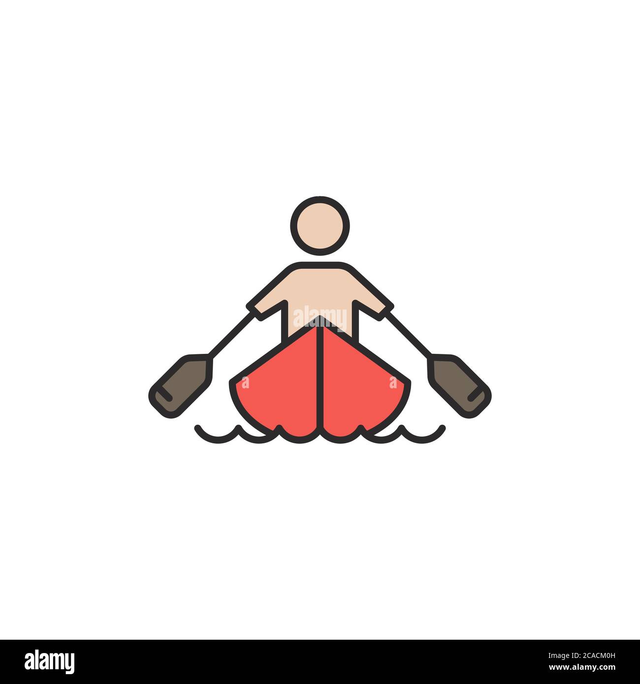 Rowing sport training vector icon symbol isolated on white background ...