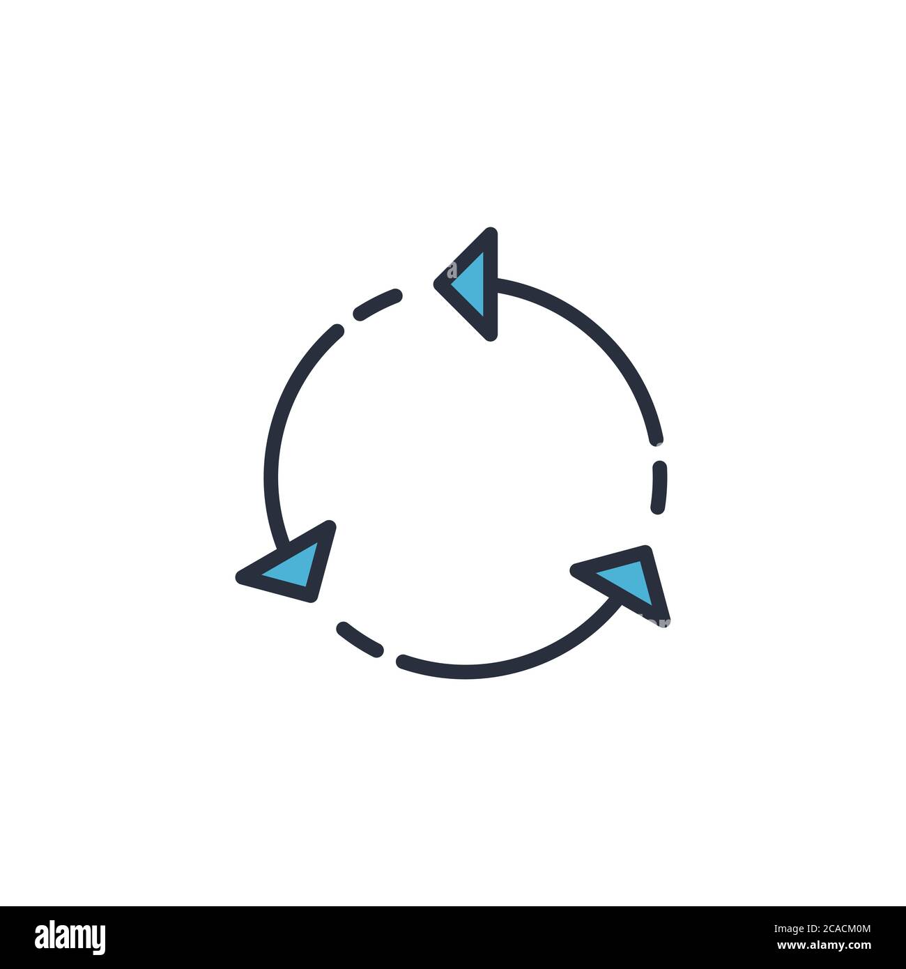 Three arrows cycle vector icon symbol isolated on white background ...