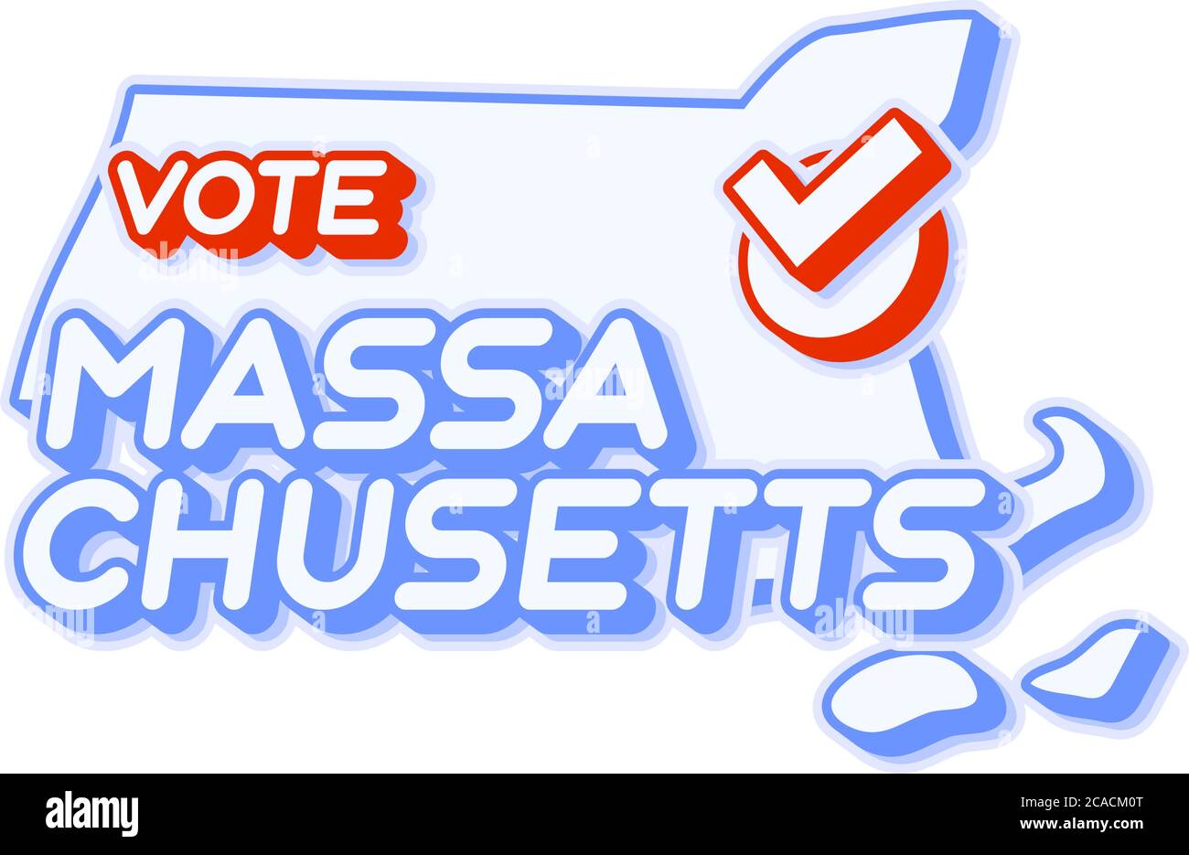 Presidential vote in Massachusetts USA 2020 vector illustration. State ...