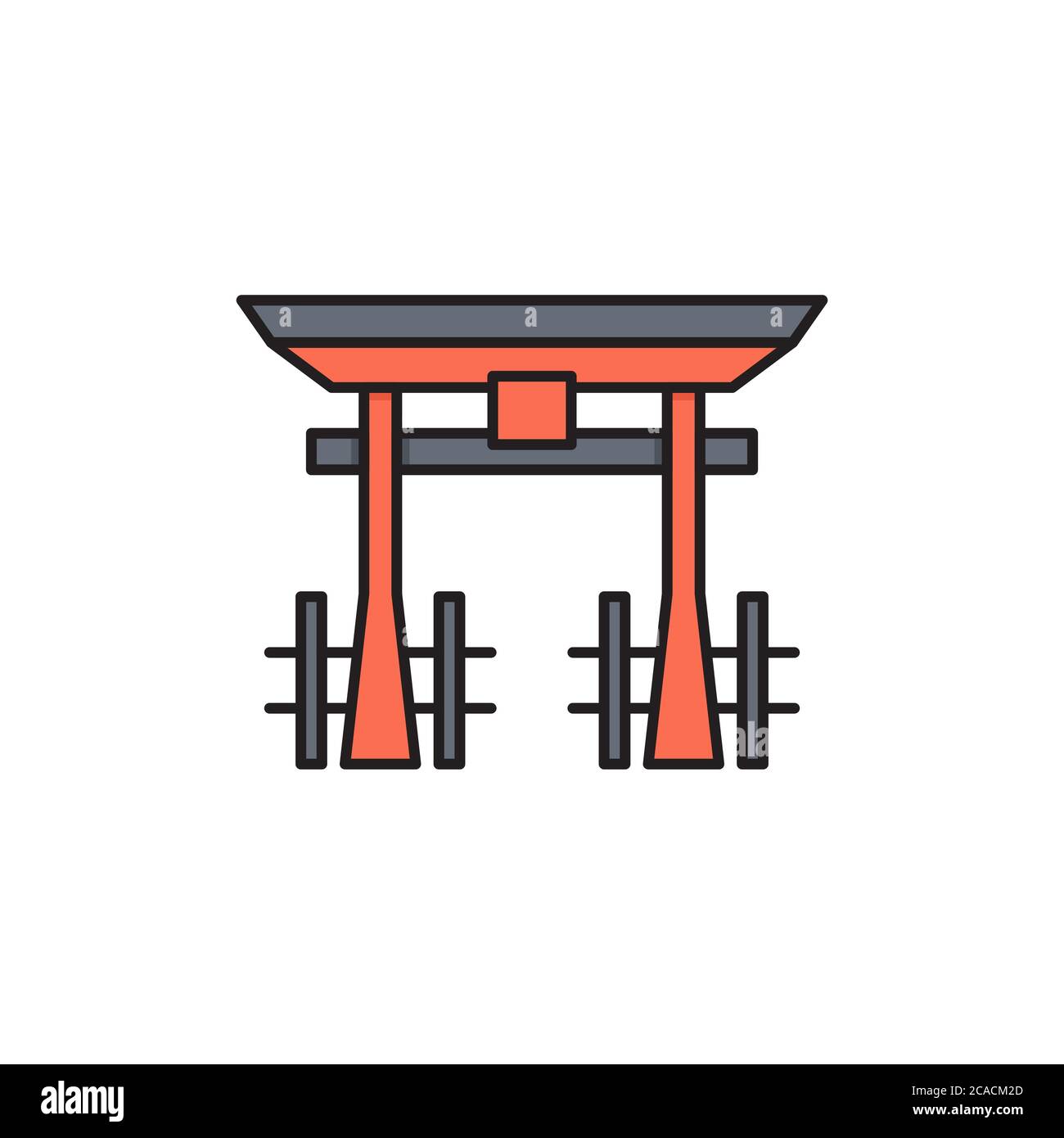 Torii gate vector icon symbol japanese icon isolated on white ...