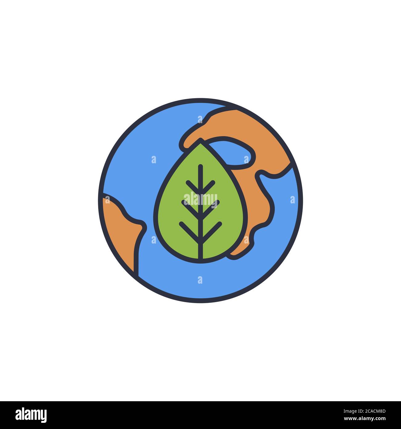 World ecology vector icon symbol isolated on white background Stock ...
