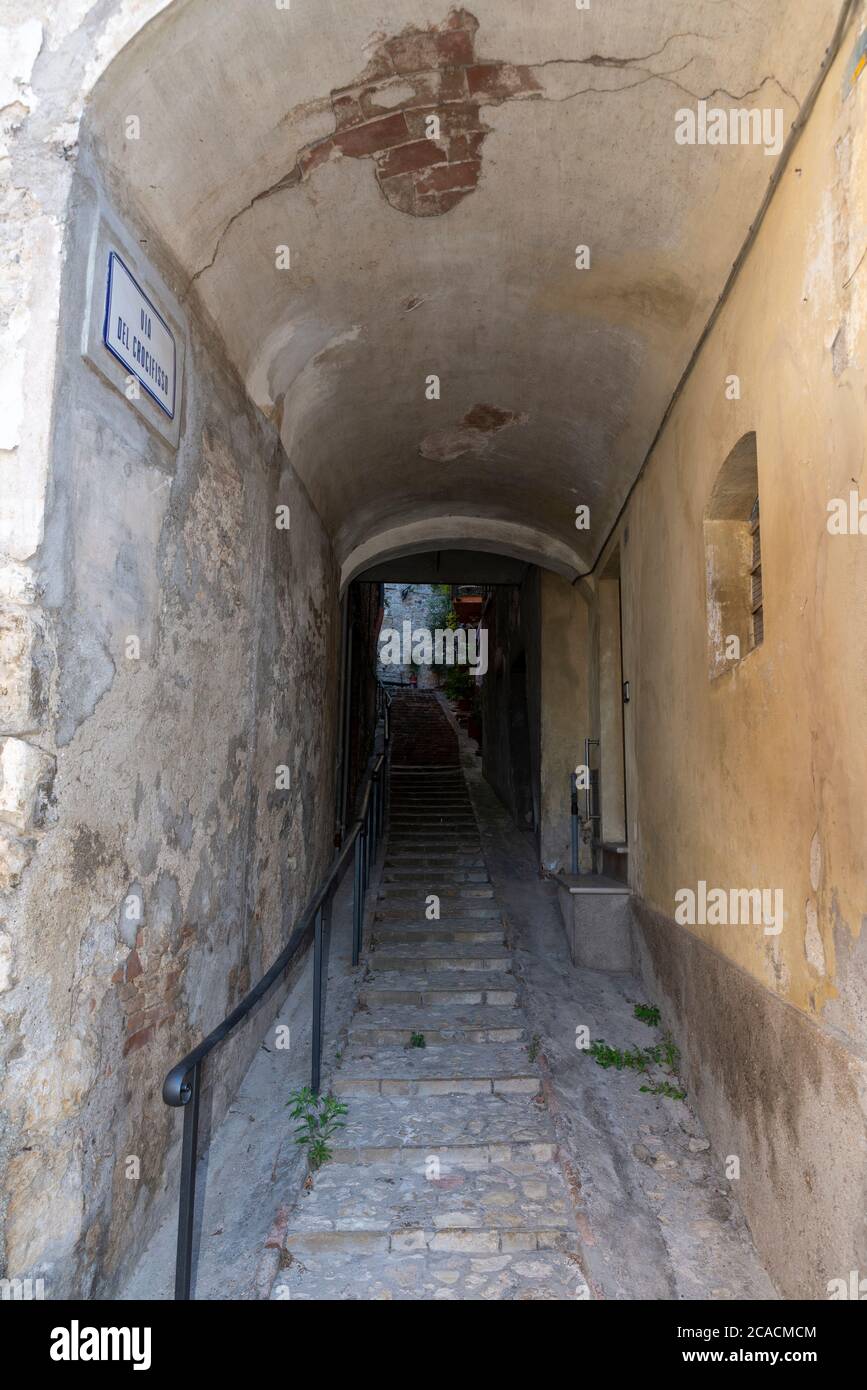 amelia,italy august 05 2020:architecture of streets and buildings in ...